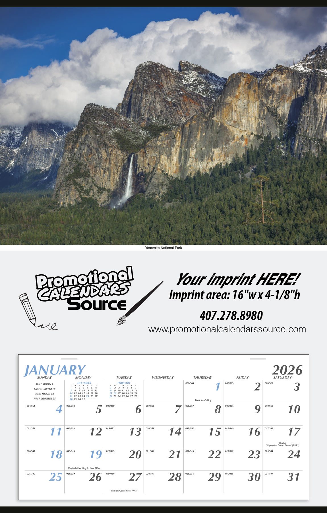 Mt. Hood Promotional Large Hanger Calendar | 18x28 | 2024